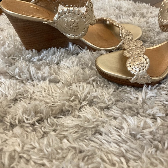 Shoes | Jack Rodgers Wedge Gold Sandal | Poshmark